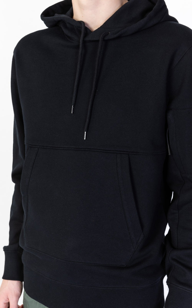Cp Company Heavy Lens Overhead Hoodie In Black – TET Clothing